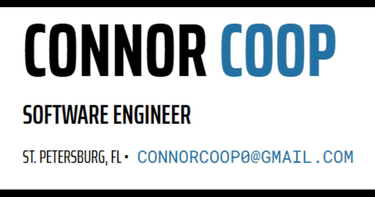 Connor Coop | IT Professional & Developer